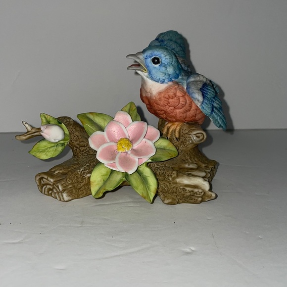 Lefton | Other | Lefton Porcelain Bird On Tree Branch Flower Figurine ...